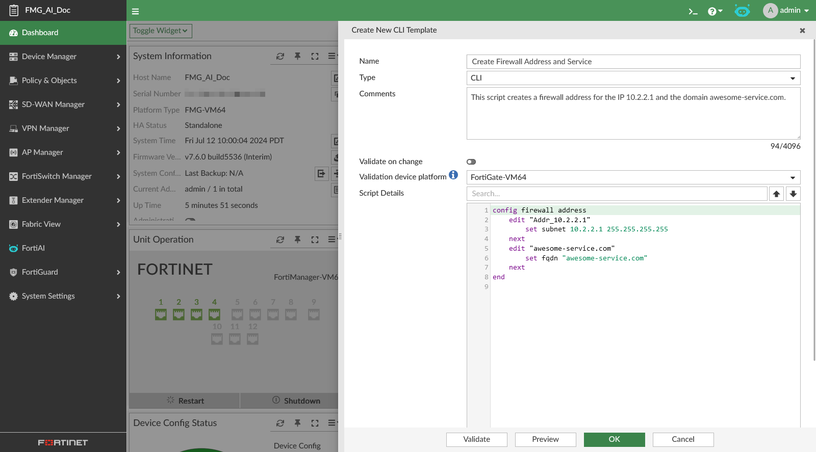 FortiAI on FortiManager FMG | FortiGate / FortiOS 7.6.0 | Fortinet ...