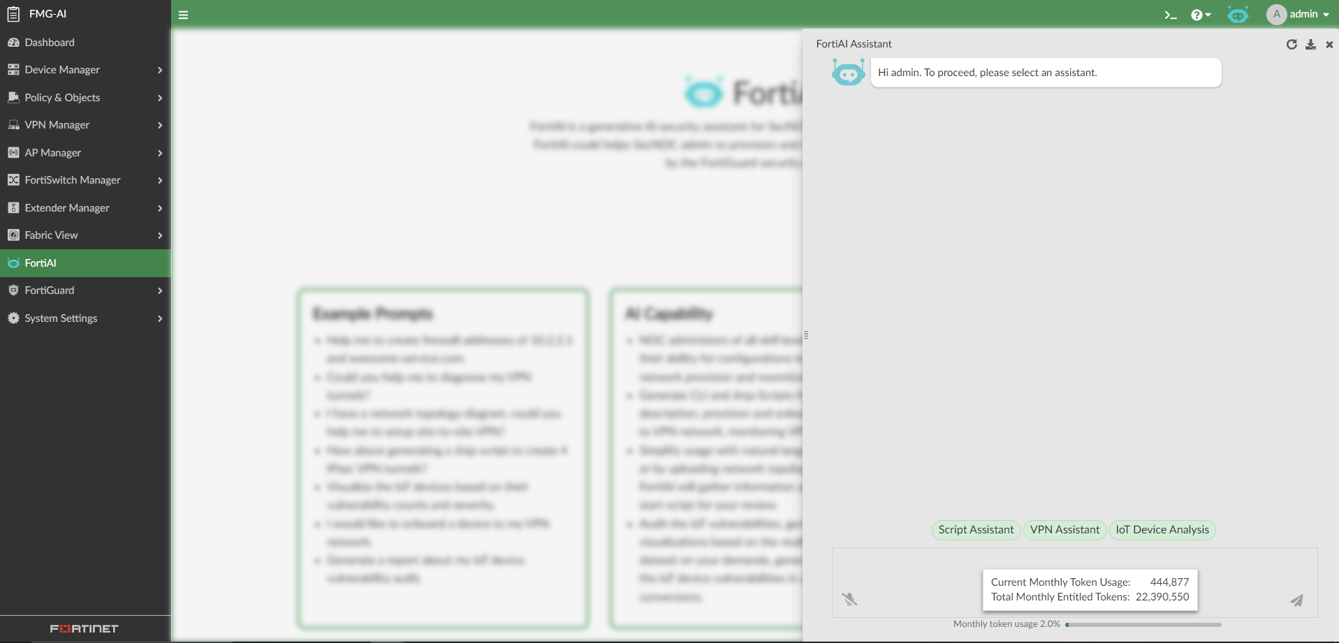 FortiAI on FortiManager FMG | FortiGate / FortiOS 7.6.0 | Fortinet ...