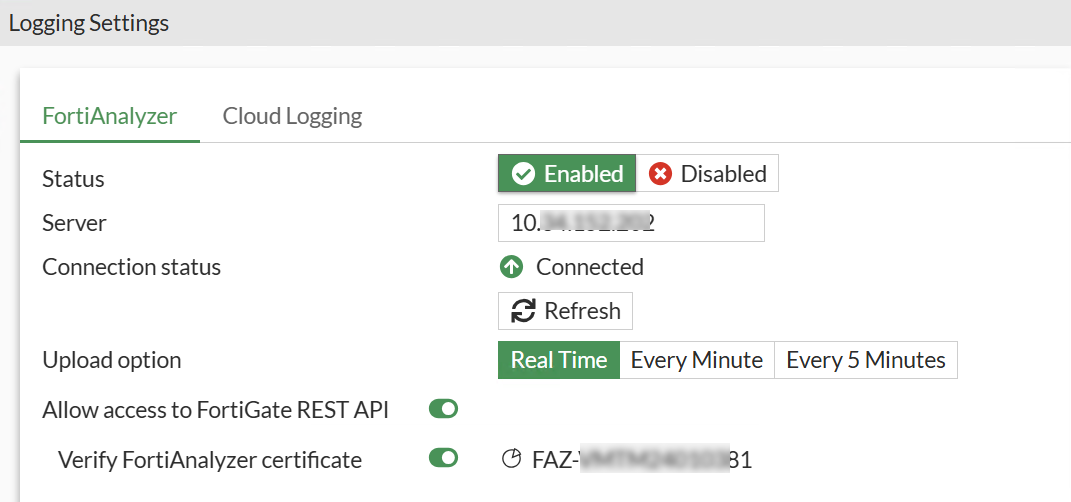 Enable Log Forwarding | FortiAIOps 3.0.0 | Fortinet Document Library