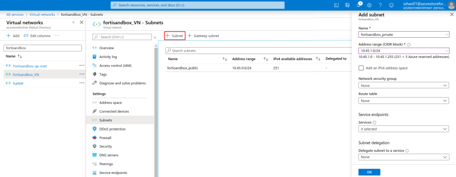 Set up the Azure environment for FortiSandbox | FortiSandbox Public ...