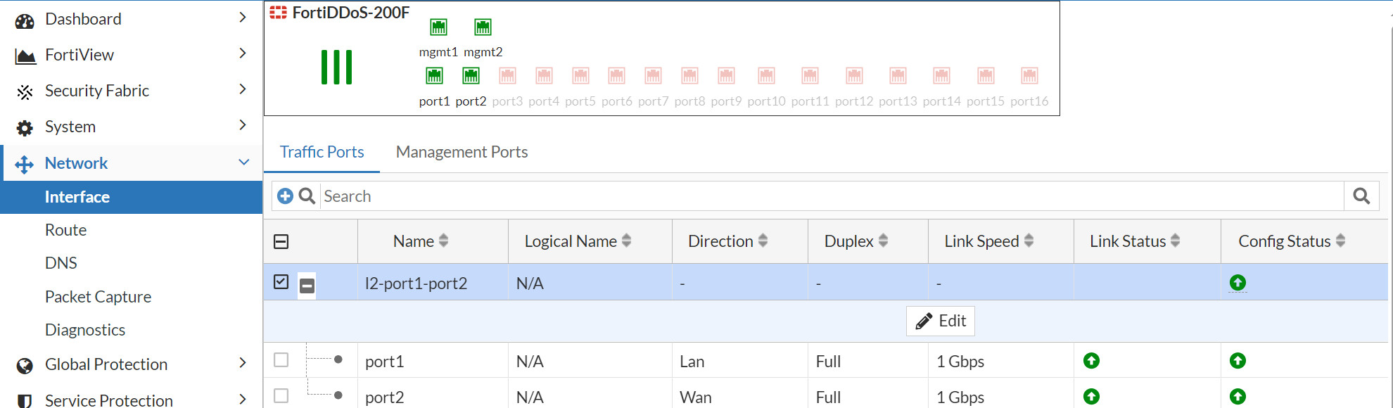 Configuring network interfaces | FortiDDoS-F 7.0.4 | Fortinet Document ...