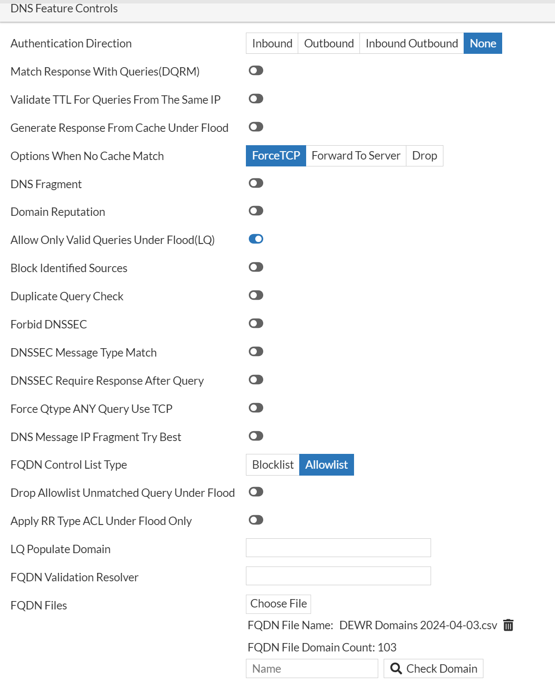 DNS Anomalies Feature Control | FortiDDoS-F 7.0.4 | Fortinet Document ...