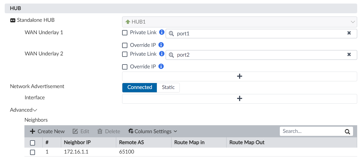Creating an overlay template | FortiManager 7.2.0