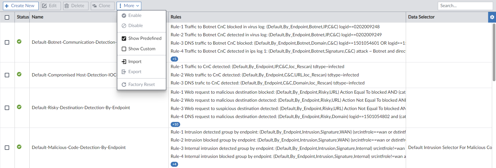 Predefined event handlers | FortiAnalyzer 7.4.7 | Fortinet Document Library