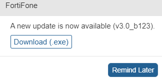 Updating the FortiFone softclient for desktop | FortiFone 1.0.0