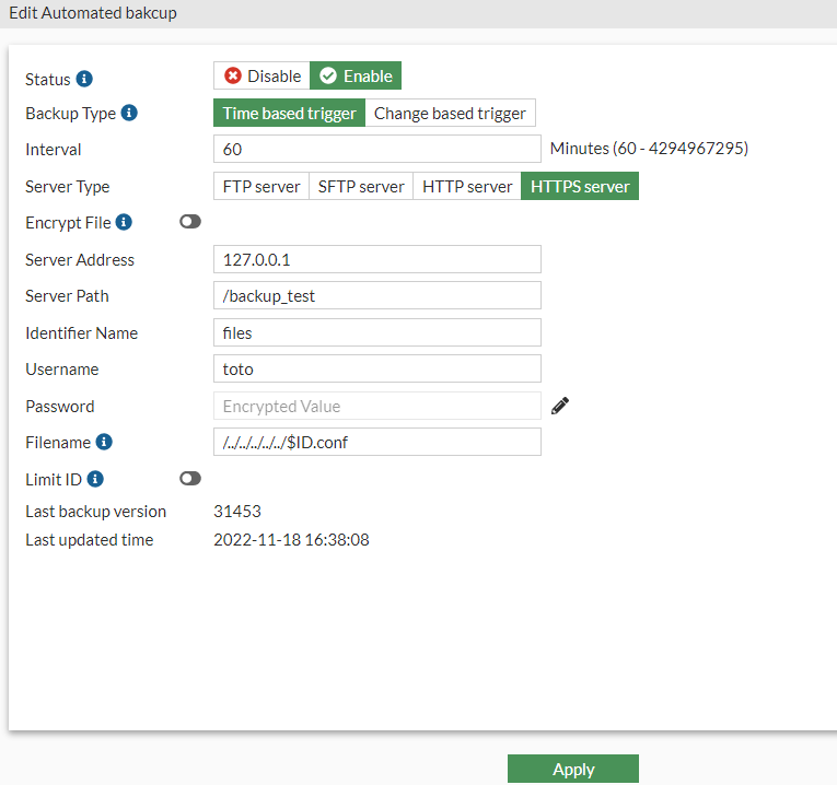 Backup | FortiPAM 1.0.1