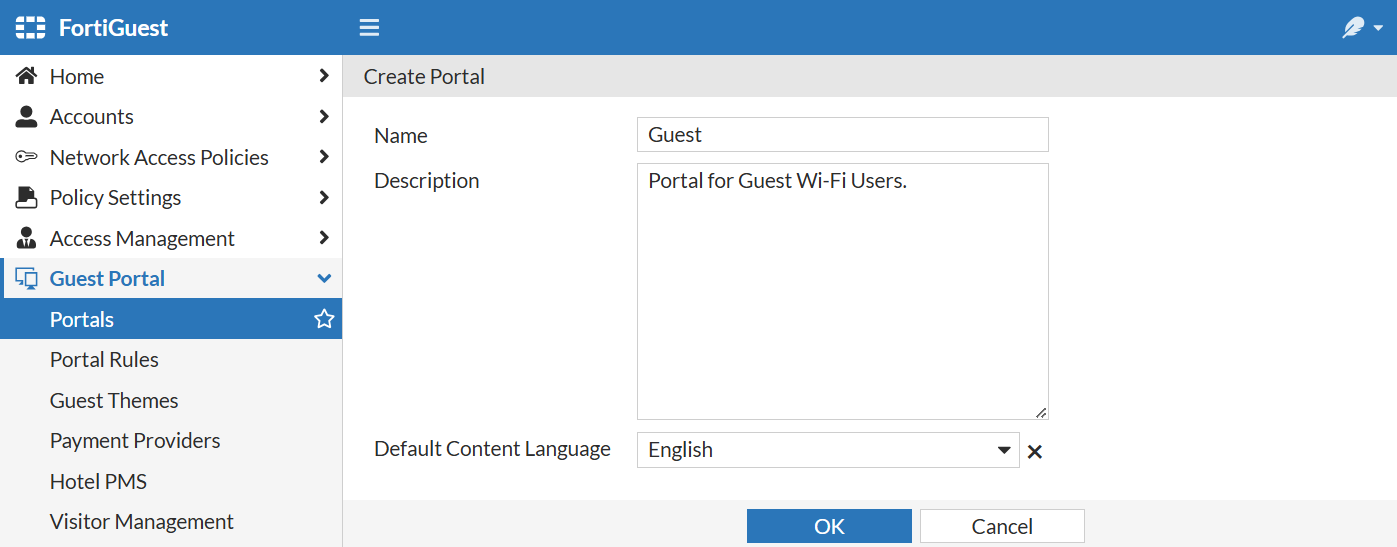 Creating Guest Portal | FortiGuest 2.0.0 | Fortinet Document Library