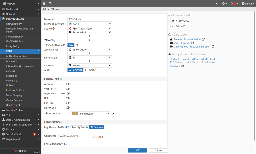 FortiGate Methods to Utilize the Feed | FortiSIEM 7.2.4 | Fortinet ...