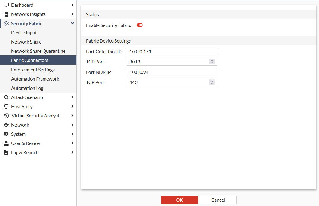 Security Fabric Connector | FortiNDR 7.6.0 | Fortinet Document Library