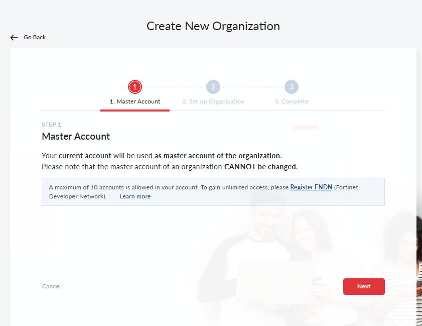 Creating an organization | FortiCloud Services 25.1.a | Fortinet ...