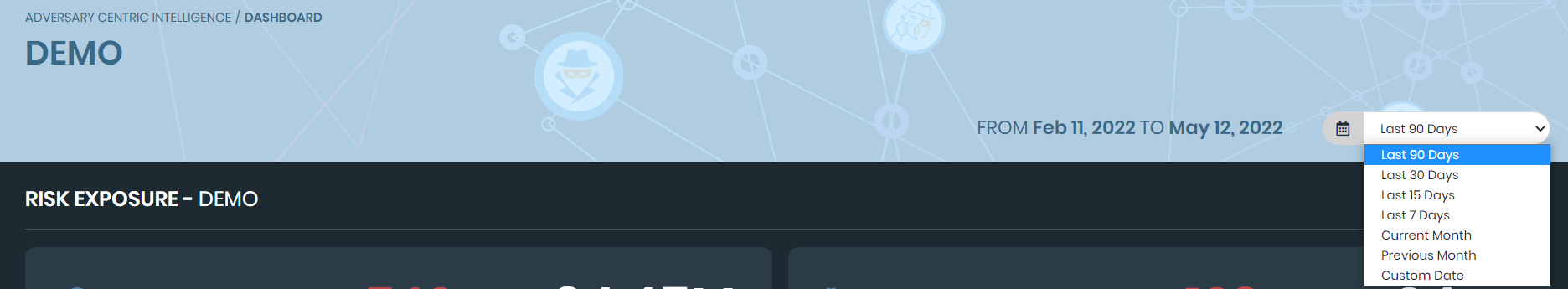 Changing the dashboard date range | FortiRecon 24.4.a | Fortinet ...