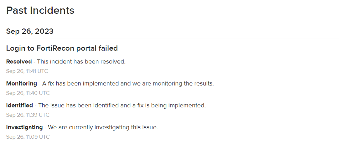 Monitoring Service Status | FortiRecon 24.4.a | Fortinet Document Library
