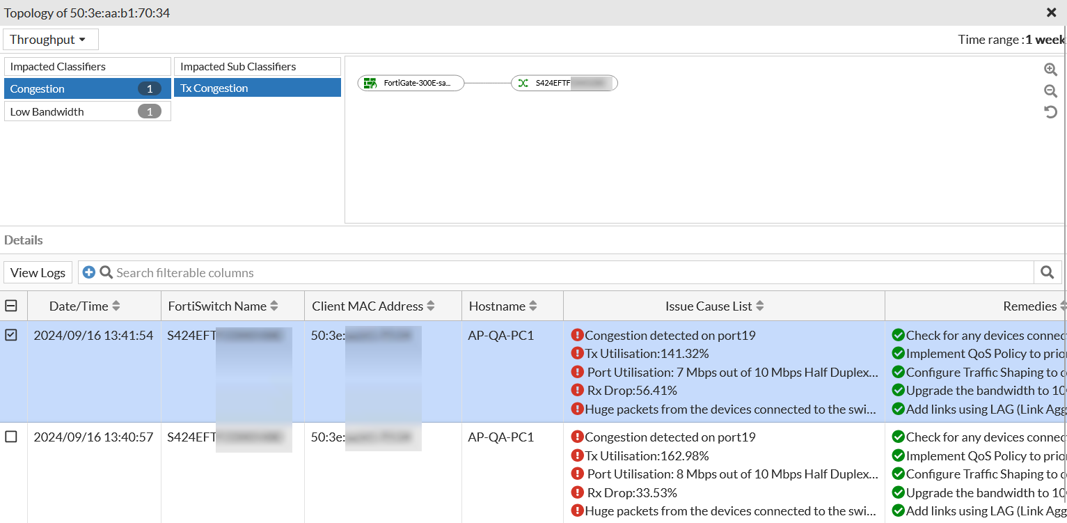 Switching SLA | FortiAIOps 2.1.0 | Fortinet Document Library