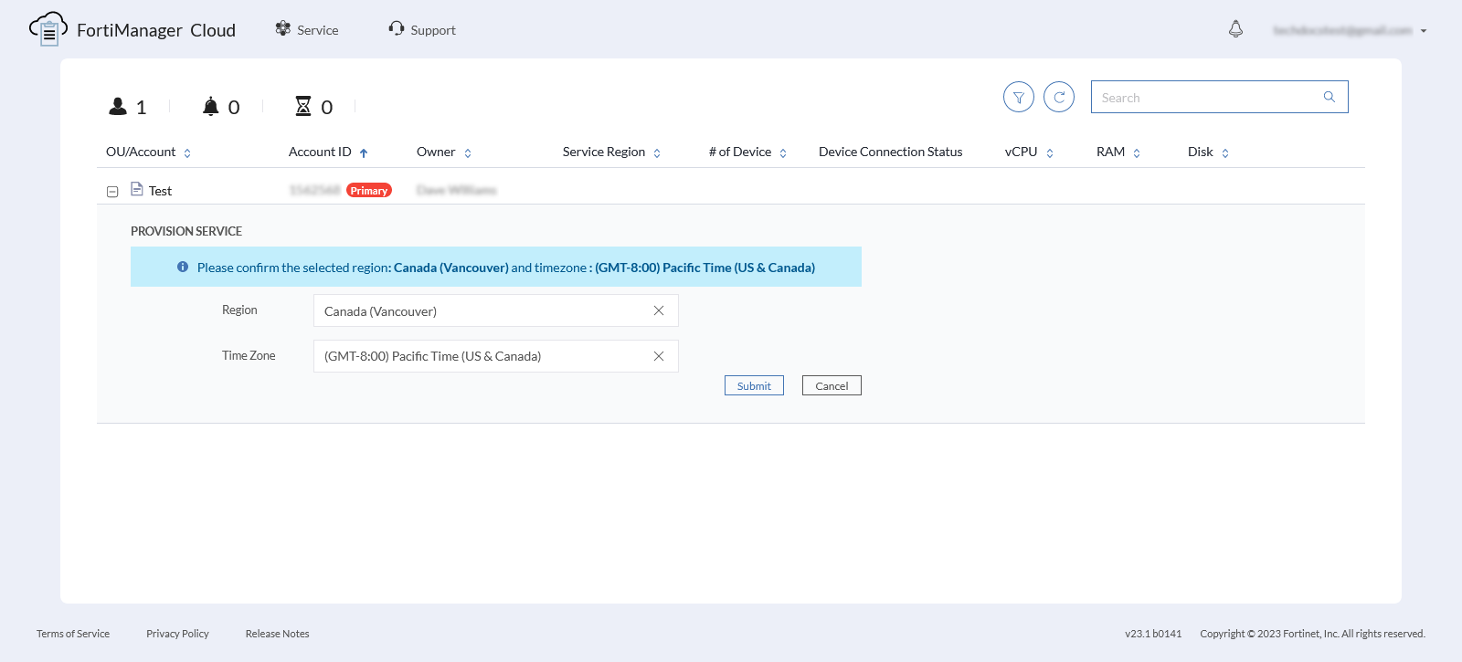 Deploying a FortiManager Cloud instance | FortiManager Cloud 7.4.5 ...