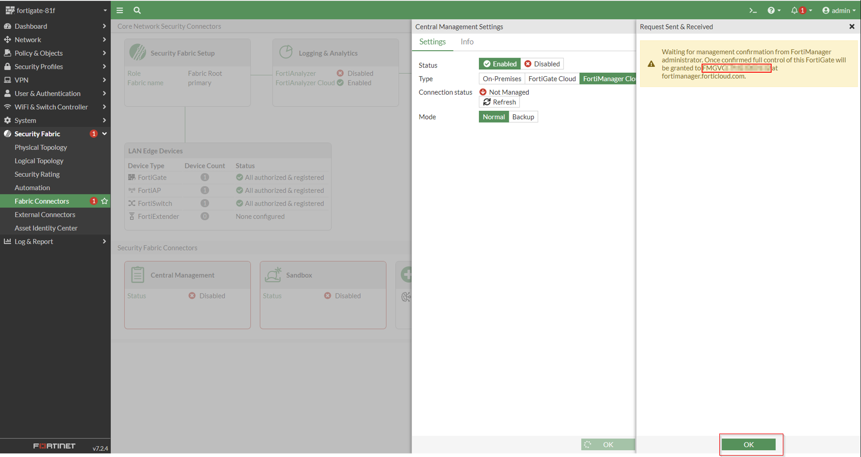 Setting up the Managed FortiGate Service | Managed FortiGate Service 23.3.0