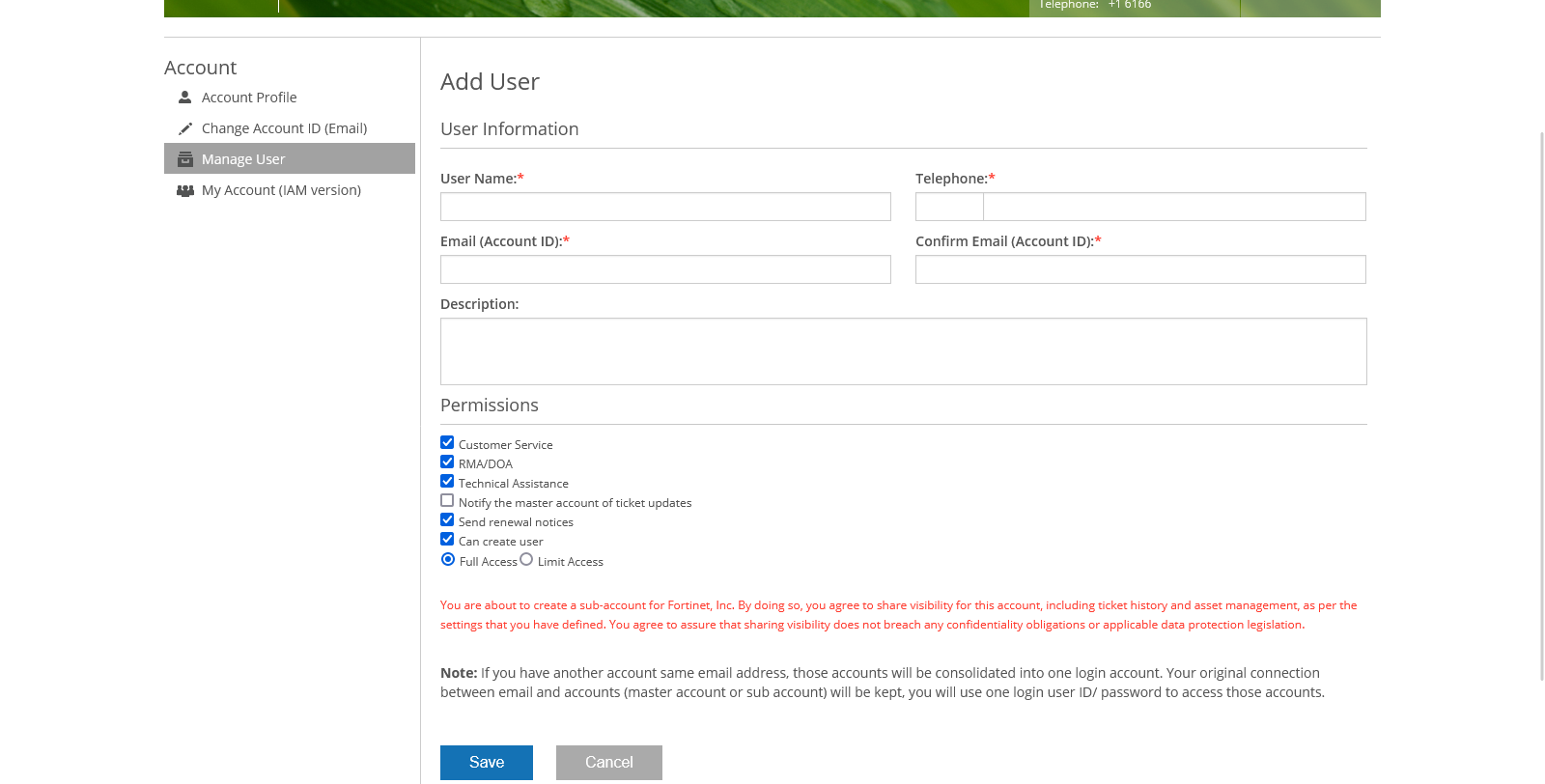 Adding A Secondary Account Fortianalyzer Cloud 7 6 2 Fortinet Document Library