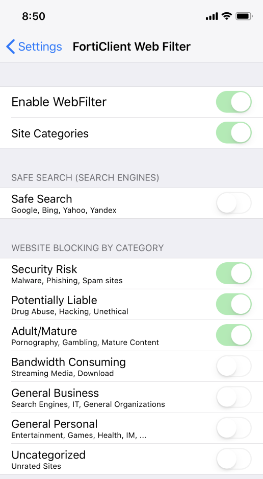 Web Filtering | FortiClient 6.0.1