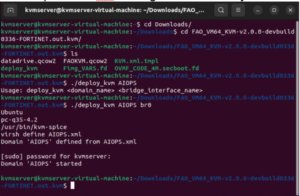 Installing FortiAIOps on KVM | FortiAIOps 2.0.1 | Fortinet Document Library
