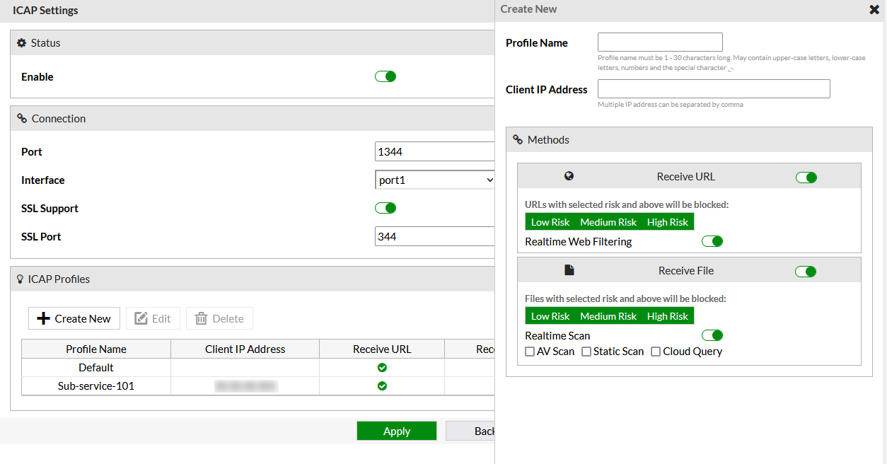 ICAP adapter | FortiSandbox 4.2.8 | Fortinet Document Library