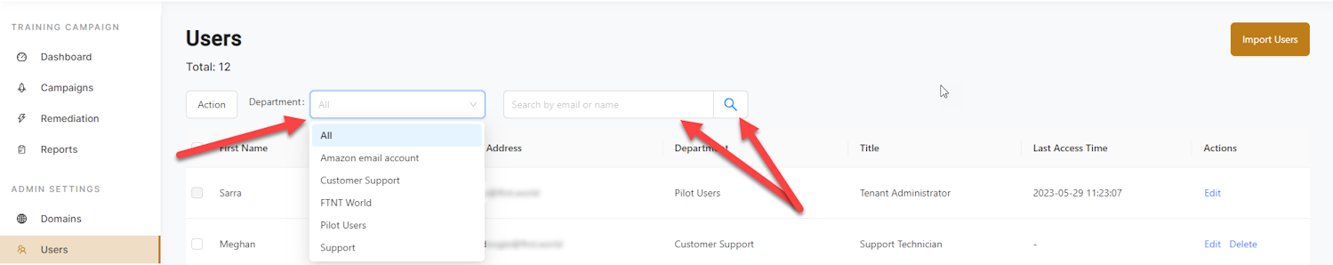 Uploading users | Security Awareness and Training 23.3.1