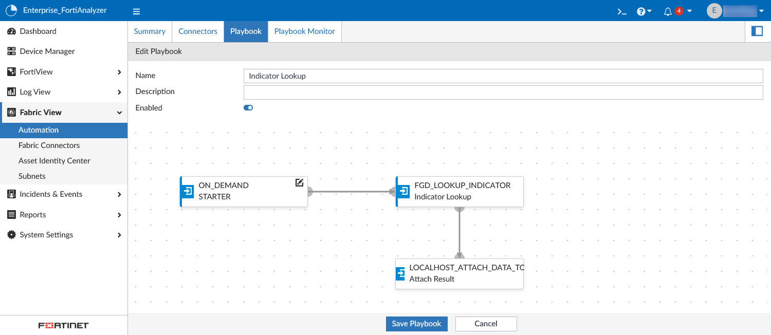 Playbook examples | FortiAnalyzer 7.4.3 | Fortinet Document Library