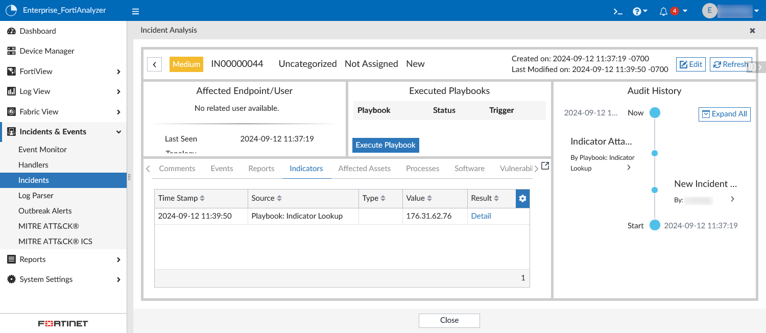 Playbook examples | FortiAnalyzer 7.4.3 | Fortinet Document Library