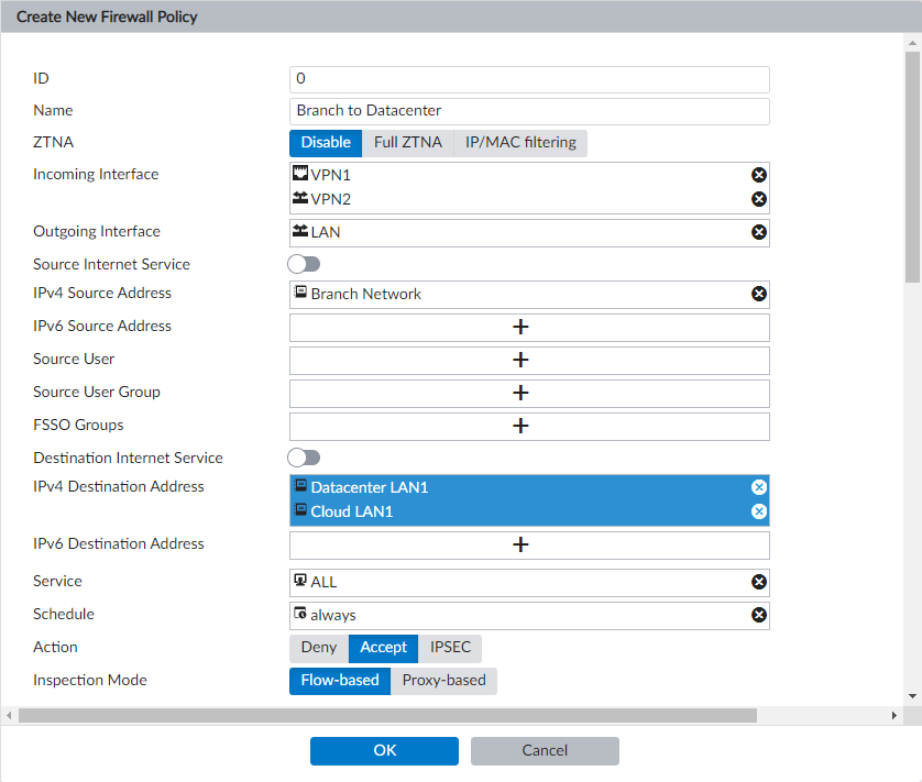 Creating policy packages and firewall policies | FortiManager 7.2.0