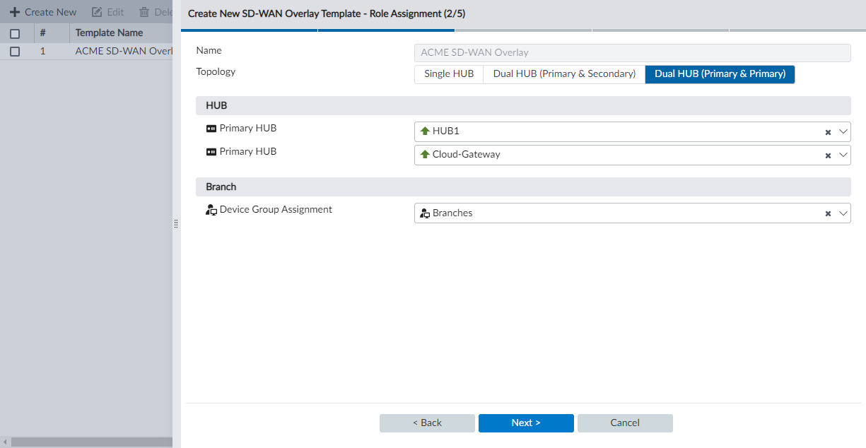 Creating an overlay template | FortiManager 7.2.0