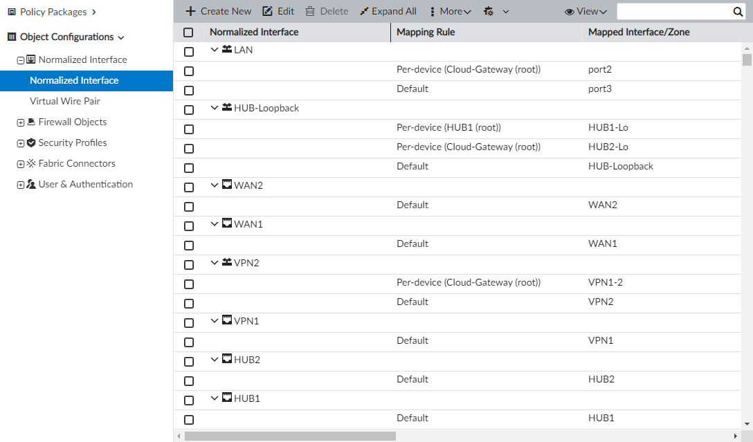 Creating normalized interfaces | FortiManager 7.2.0