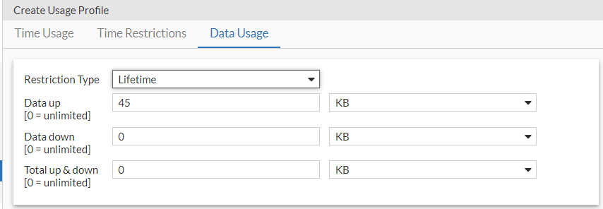 Usage Profiles | FortiGuest 2.0.0 | Fortinet Document Library