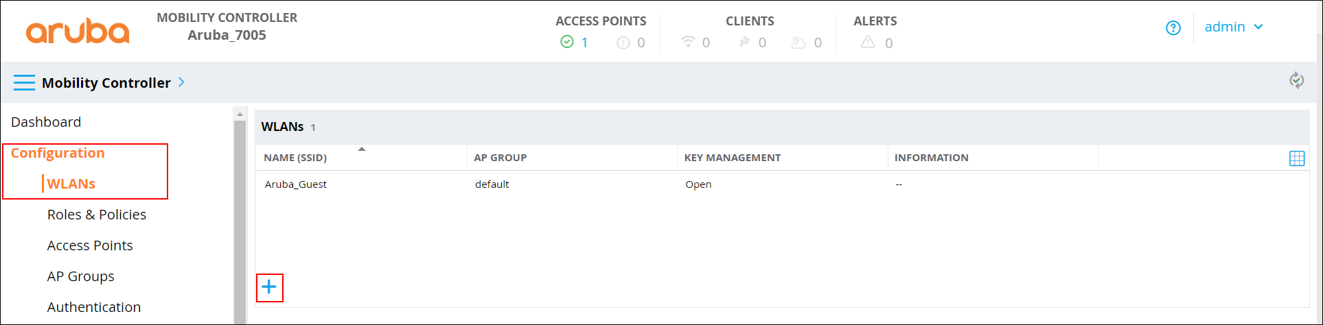 Creating a WLAN in Aruba Controller | FortiGuest 1.3.1 | Fortinet ...