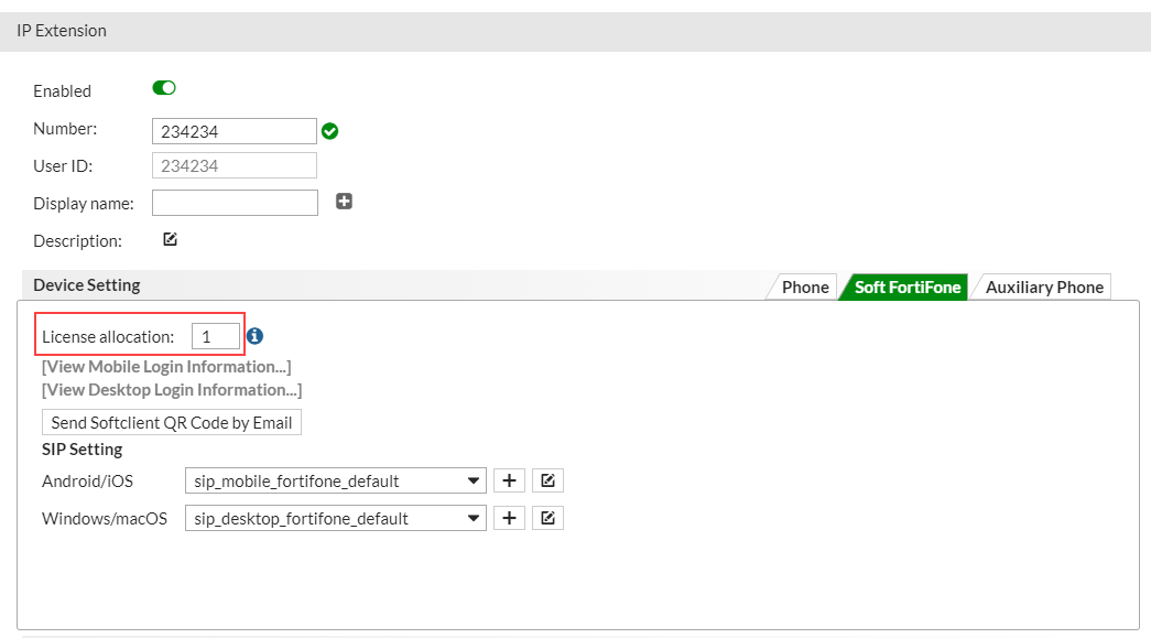 Configuring extension settings | FortiVoice 7.2.0 | Fortinet Document Library