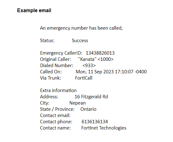 Configuring the emergency number | FortiVoice 7.2.0 | Fortinet Document ...