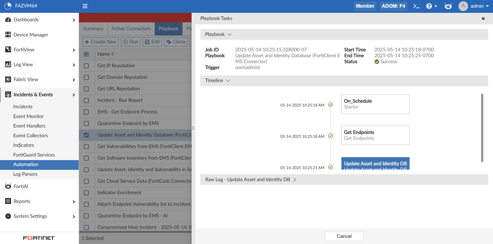 Execute playbook from incident 7.6.2 | FortiAnalyzer 7.6.0 | Fortinet ...