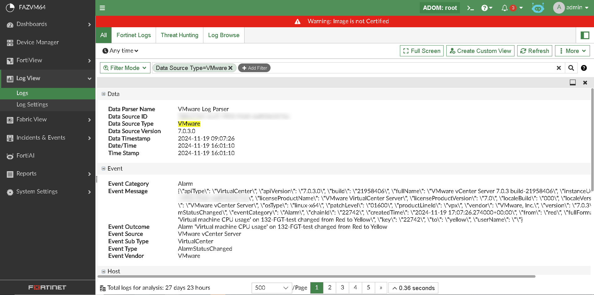 Ingest logs or event data through API polling 7.6.2 | FortiAnalyzer 7.6 ...