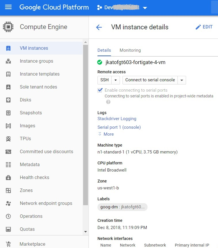 Configuring GCP SDN connector using metadata IAM | FortiGate Public ...