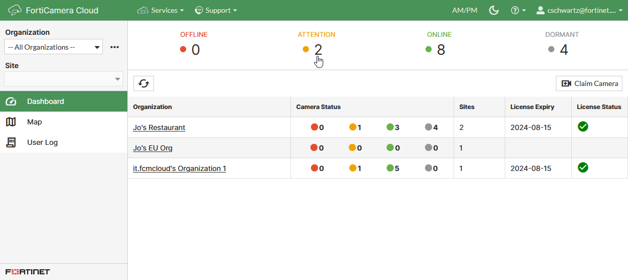 Hyper Dashboard | FortiCamera Cloud 24.2.0 | Fortinet Document Library