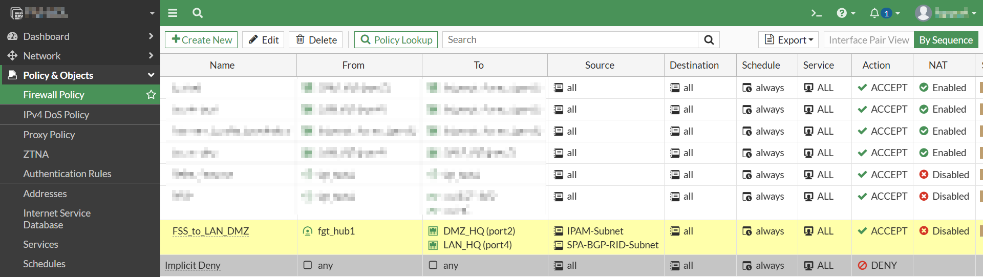 Restricting access using a FortiGate SPA hub/spoke policy | FortiSASE | Fortinet Document Library