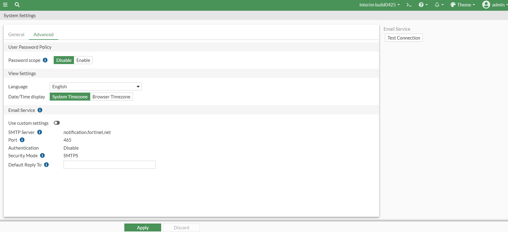 Settings | FortiPAM 1.1.1