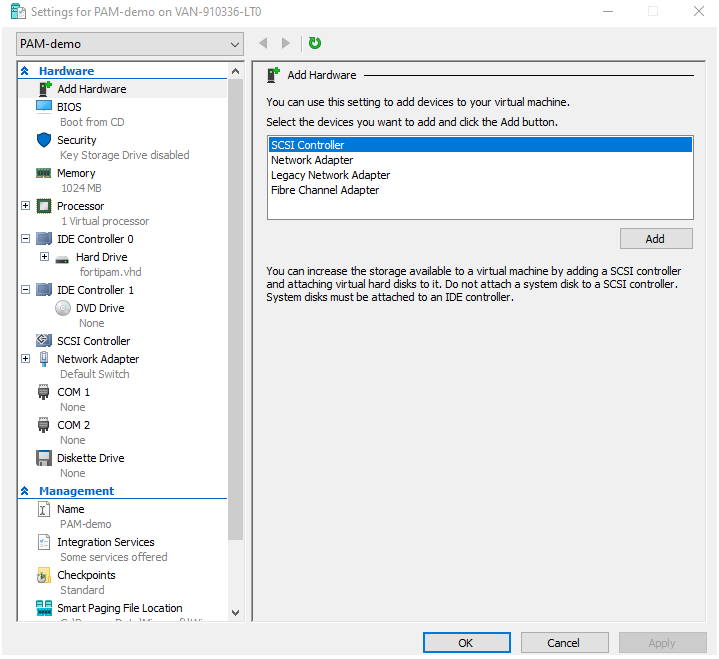 Appendix F: Installation on Hyper-V | FortiPAM 1.1.1