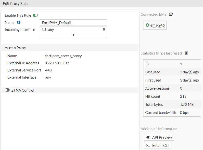 Editing a proxy rule | FortiPAM 1.1.1