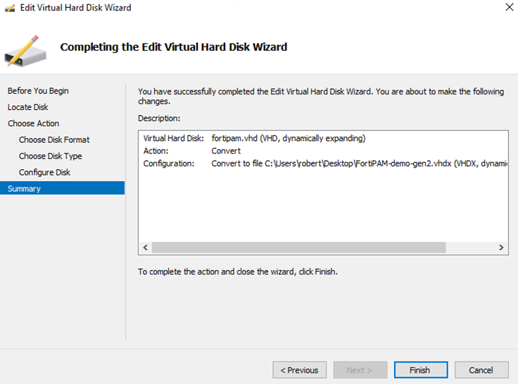 Appendix F: Installation on Hyper-V | FortiPAM 1.1.1