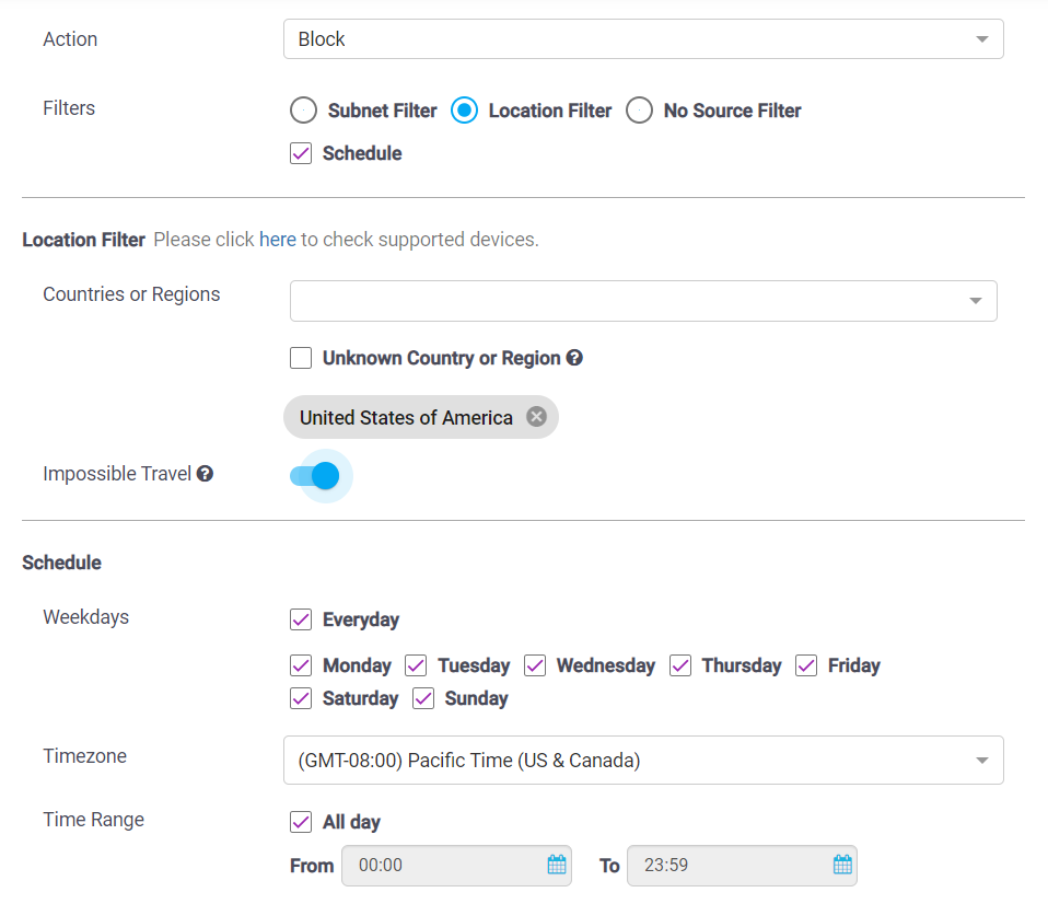 Control risky conditions | FortiToken Cloud 23.1.a