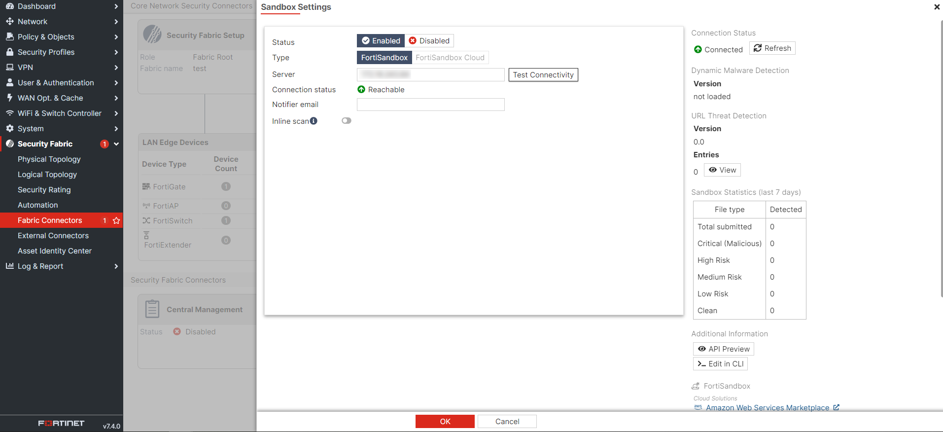 FortiGate integration (integrated mode with FOS 6.2 and higher) | FortiNDR 7.4.6 | Fortinet ...