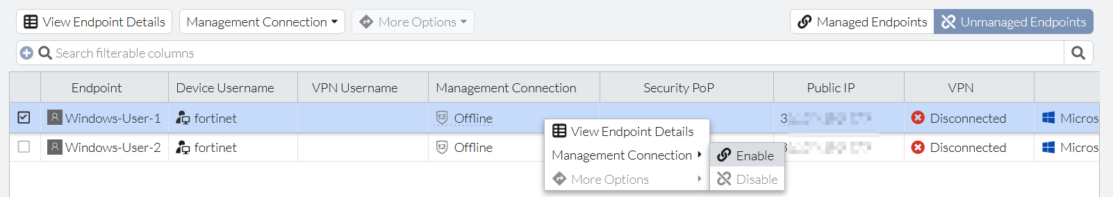Example: Adding an endpoint to management after it was previously removed | FortiSASE | Fortinet ...