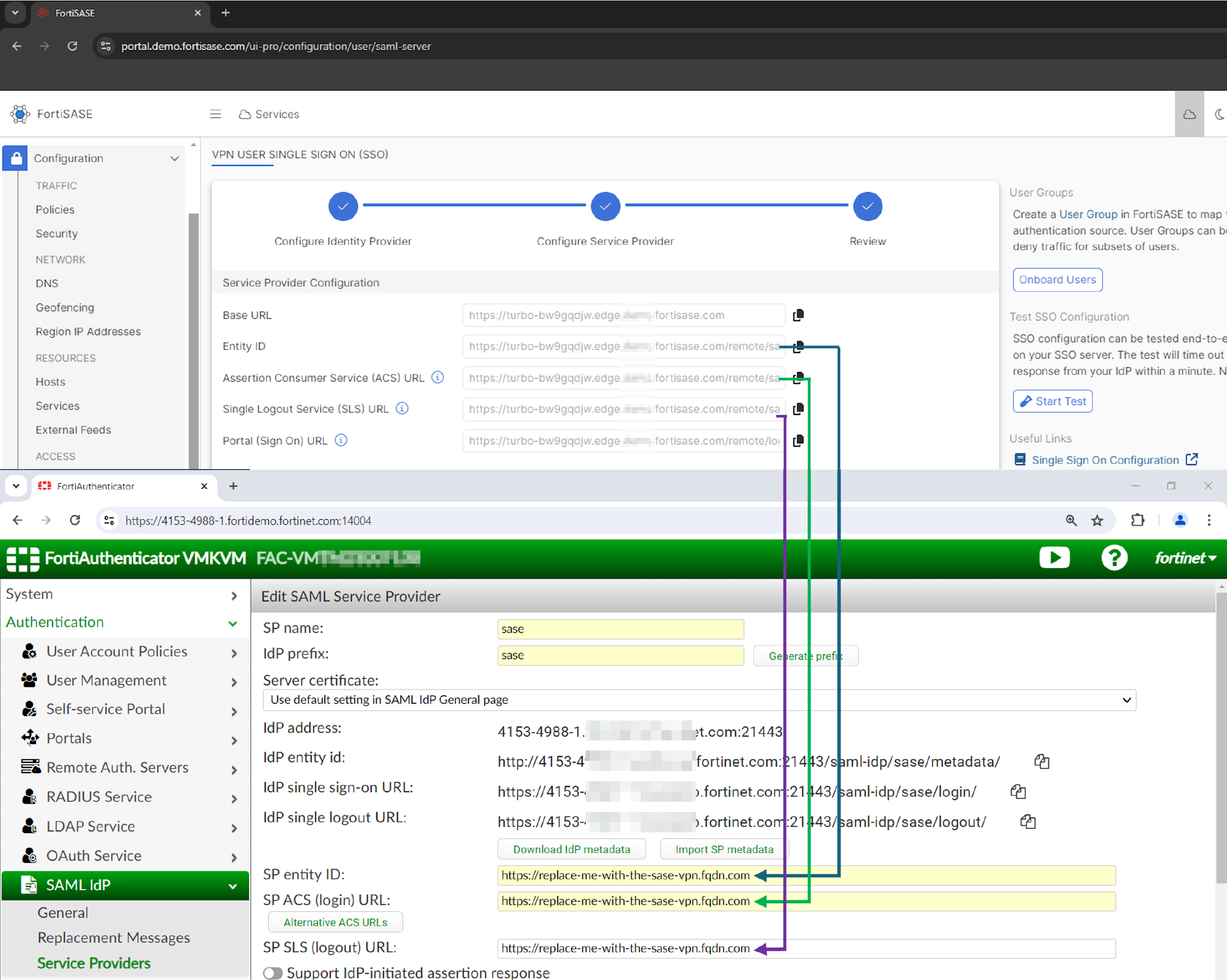 Configuring FortiSASE with FortiAuthenticator as SAML IdP for SSO | FortiSASE | Fortinet ...