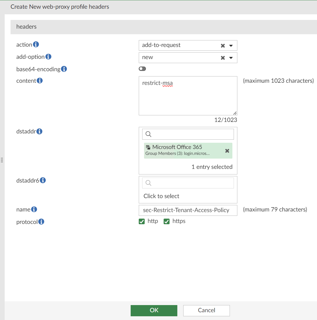 Creating and applying a new CASB profile to Web Filter profile ...