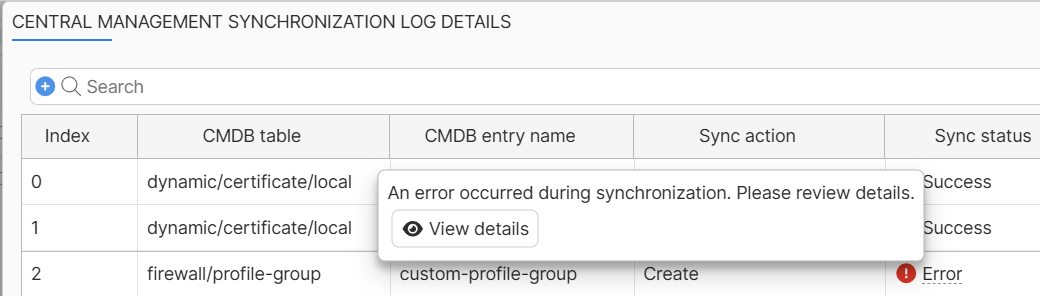 Displaying error messages for failed synchronization attempts | FortiSASE | Fortinet Document ...