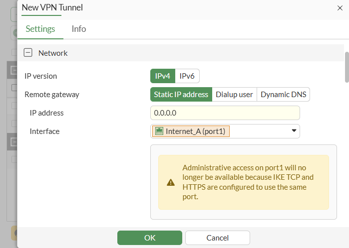 GUI warnings for IKE-TCP port conflicts | FortiGate / FortiOS 7.6.4 ...