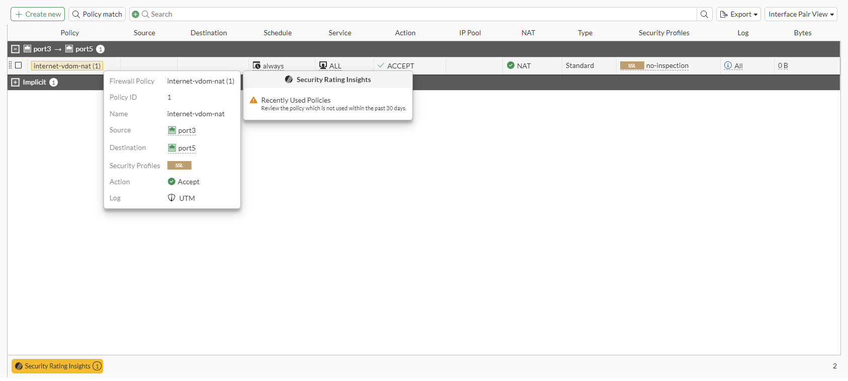 Security rating insights | FortiGate / FortiOS 7.6.4 | Fortinet ...